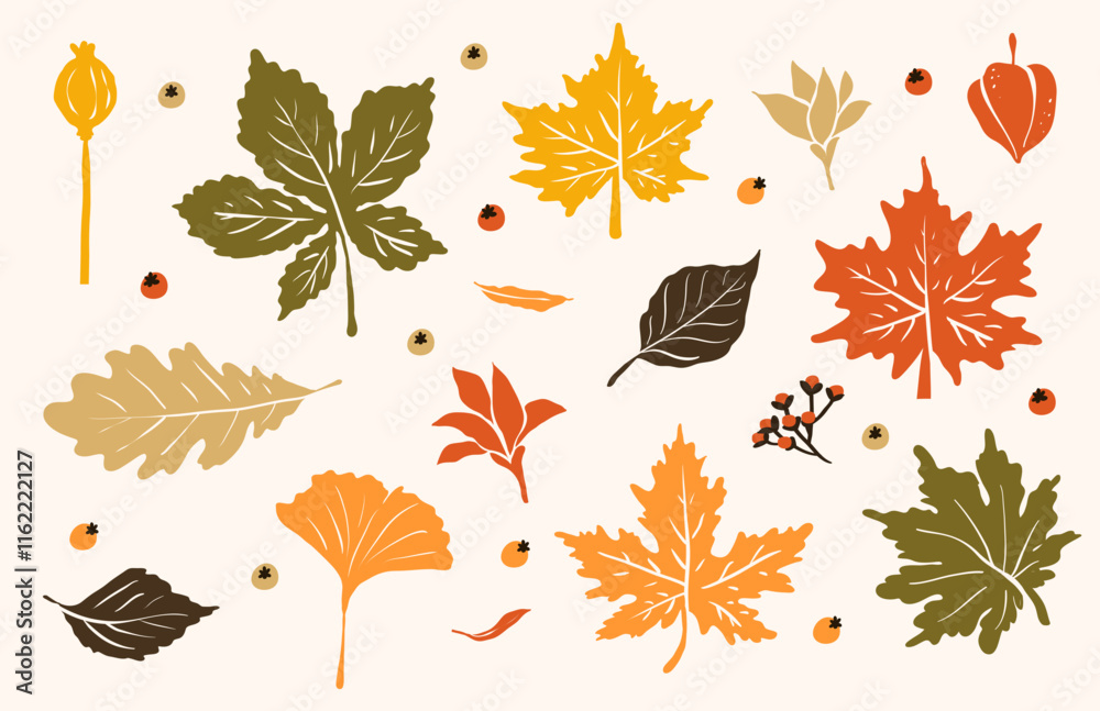 Autumn Leaves Clip Art for Fall Background, maple leaf, dry leaf ...