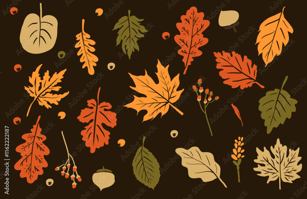 Autumn Leaves Clip Art for Fall Background, maple leaf, dry leaf ...