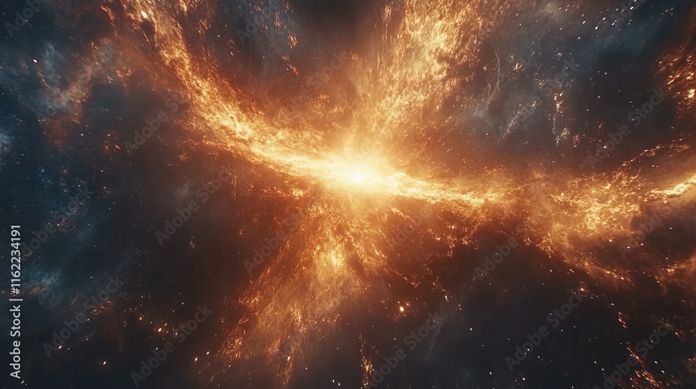 Inside a particle collider, particles colliding with high energy ...