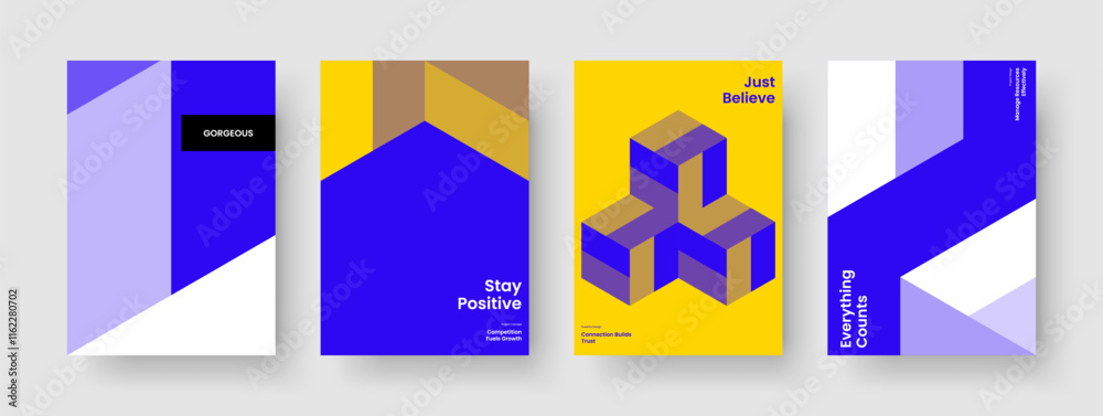 Geometric Report Template. Creative Brochure Layout. Isolated Poster ...