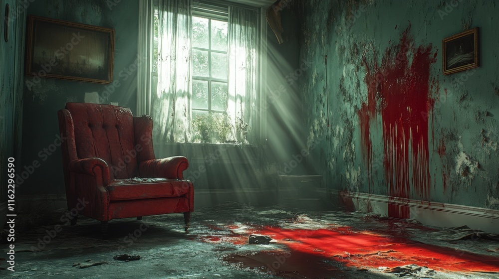 Abstract murder scene with haunting style and interpretative visuals ...