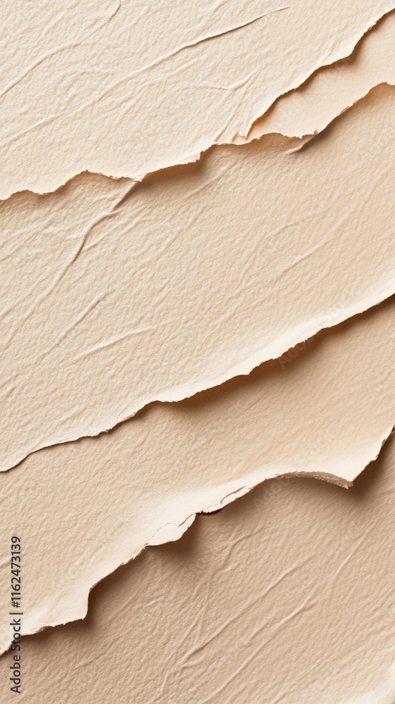 layers of beige or mocha mousse light brown torn paper with rough ...