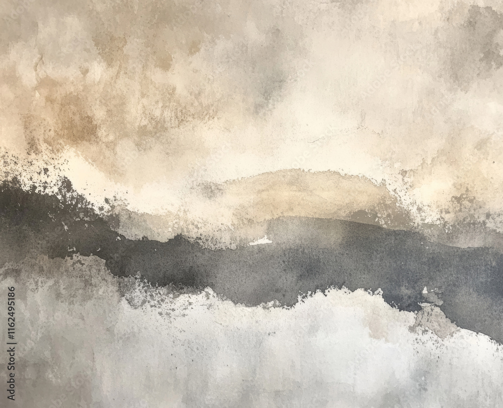 Subtle gray and soft dusty sepia watercolor blend. Abstract background ...
