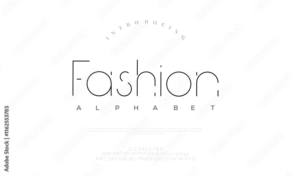 Abstract thin line font alphabet. Minimal modern fashion fonts and ...
