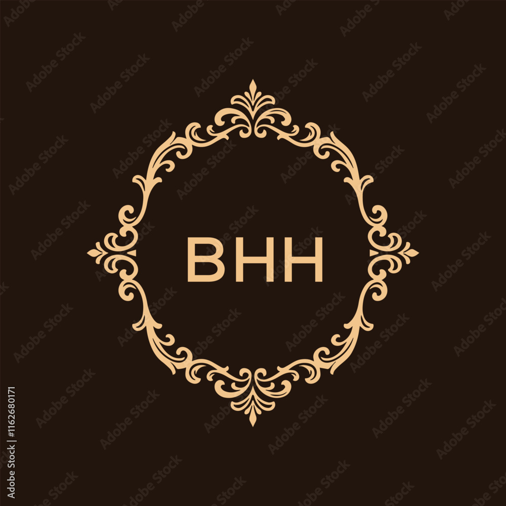 BHH letter logo design with black background in illustrator, vector ...