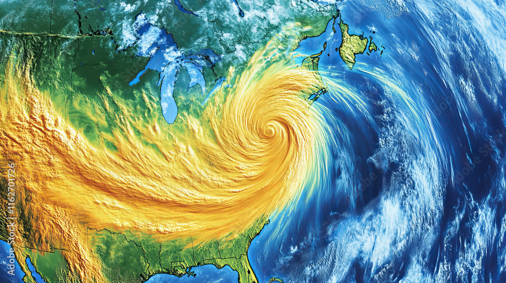 Forecast weather isobar map, meteorology wind front and temperature ...