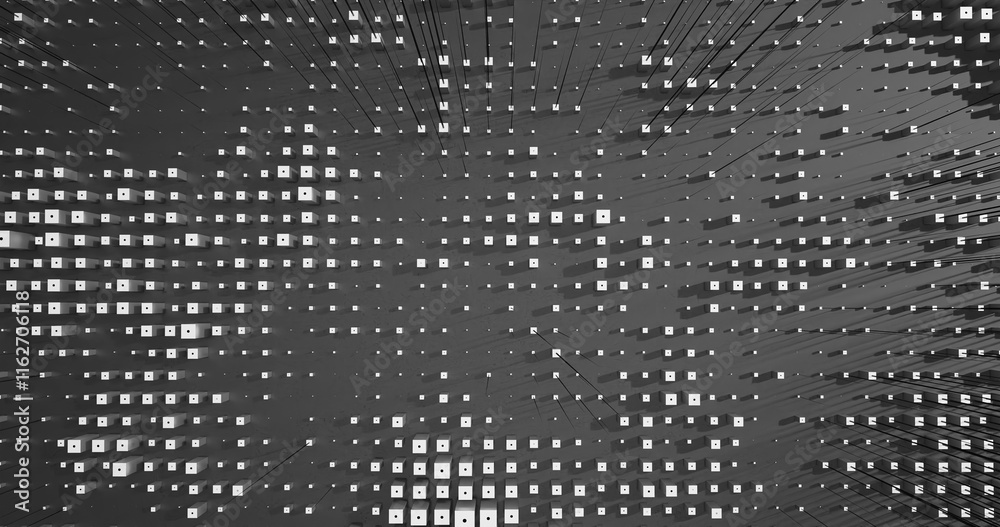 Abstract Cubes Geometric Shapes Black and White Speed Motion Textured ...