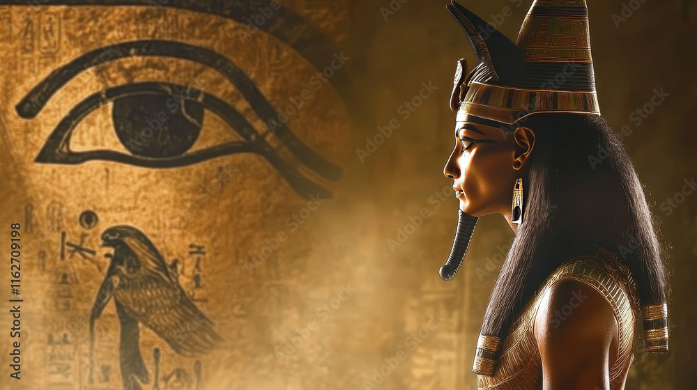 Ancient Egypt culture, history and religion symbol. Egyptian god of ...