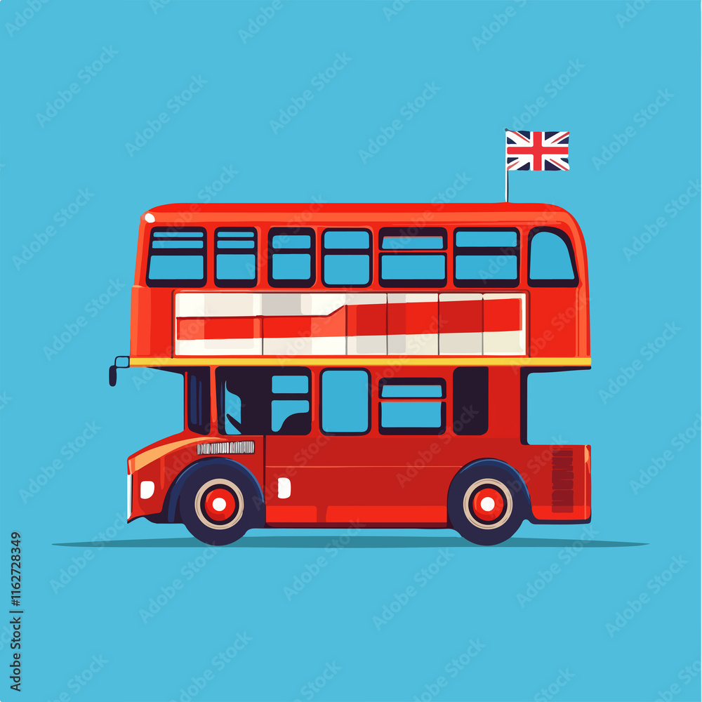 London England Landmark Culture: Telephone, Bus, Flag - Iconic Symbols ...