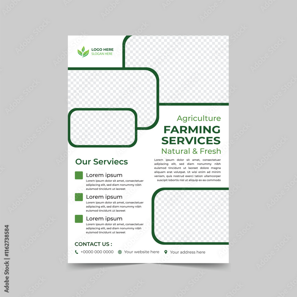 Agricultural business flyer template, magazine, cover, poster design ...