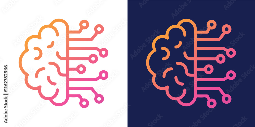 Artificial Intelligence AI Chip in Human Brain. AI Technology ...