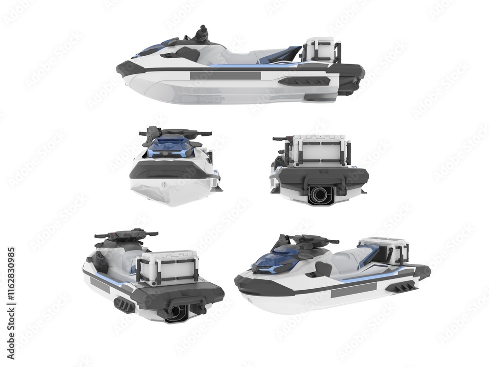 Jet Ski, Water Scooters Personal Watercraft, and PWC were isolated on a ...