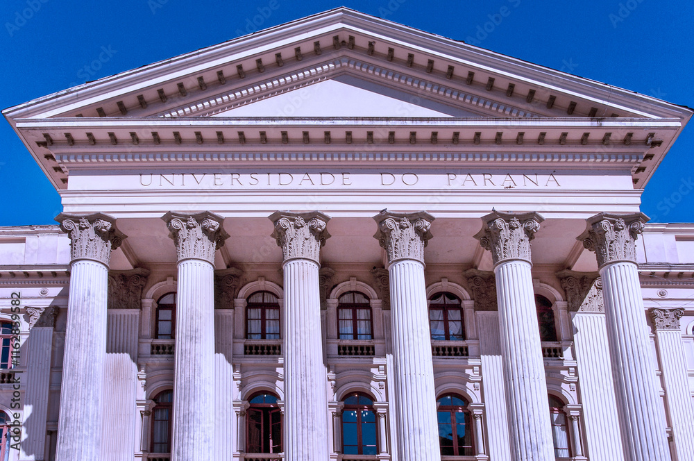Paraná State University building. In Neoclassical style, it was built between 1913 to 1923, a ...