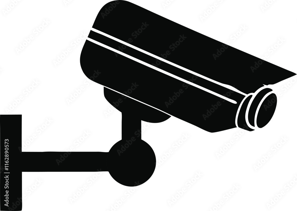 Security camera symbol icon. Fixed CCTV camera logo sign shape. Vector ...