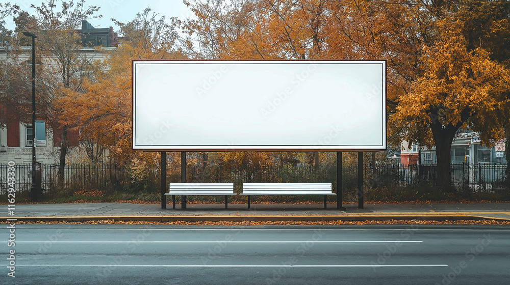 Blank Billboard Mockup for outdoor advertising, Blank advertising panel ...