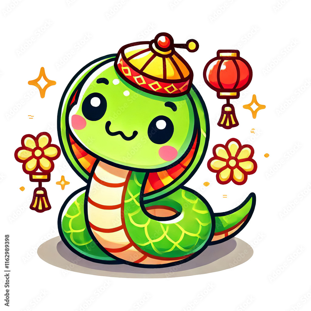 Chinese Zodiac Snake Sign Cute Cartoon - Year of the Snake - Cycle of ...