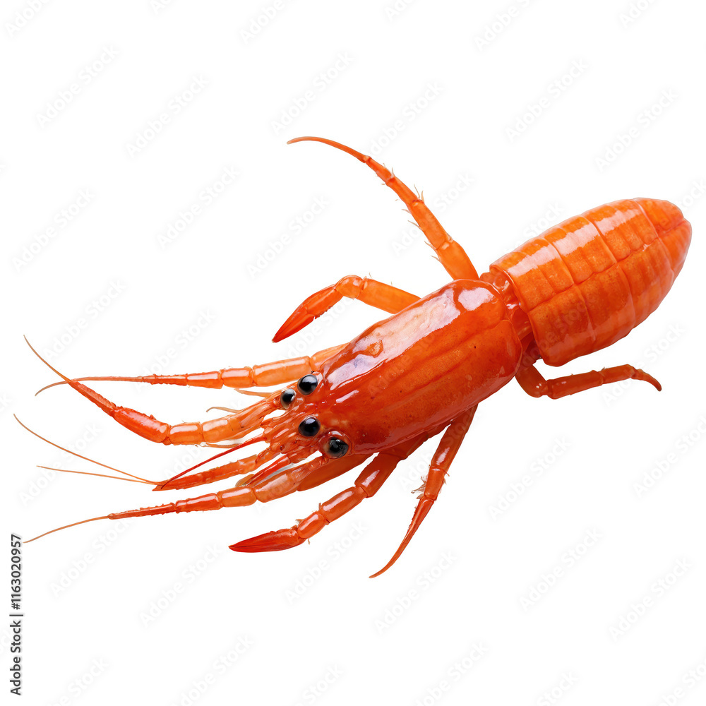 Realistic depiction of vibrant orange king prawn in detailed design ...