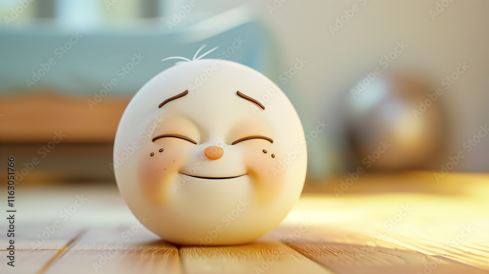 Cute Smiling Cartoon Face Illustration with Soft Pastel Colors for ...
