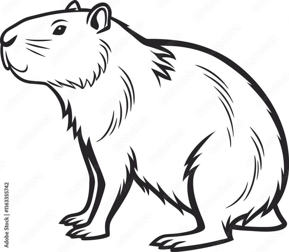 capybara silhouette for any art form - Capybara illustration - minimal capybara vector Stock ...
