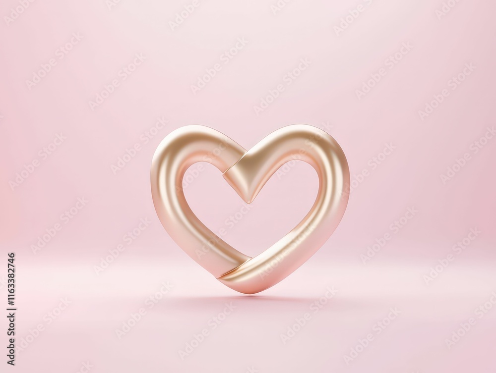 3d abstract infinity loop heart icon digital minimalist design soft ...