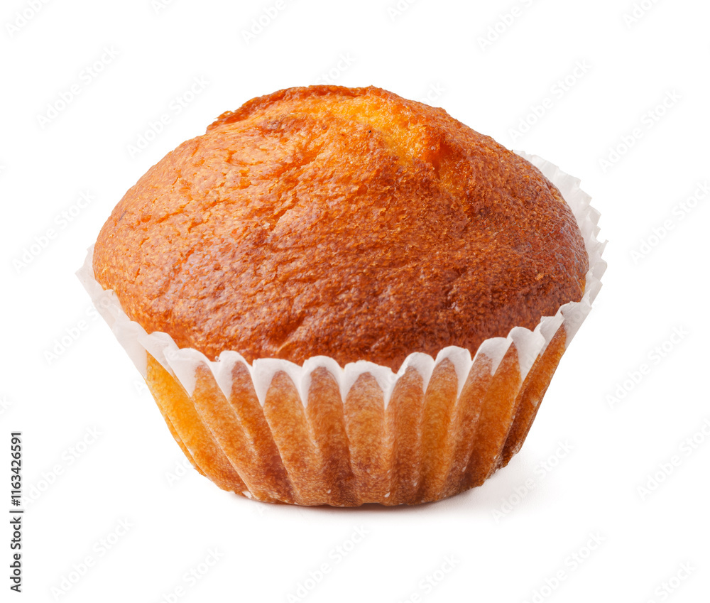Freshly baked muffin showcasing a golden brown color and a soft texture ...