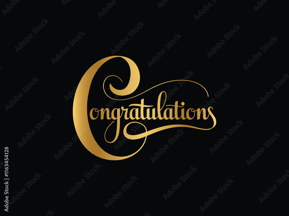 beautiful golden congratulations lettering, outstanding gold ...