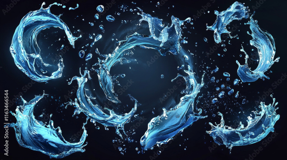 Ilustración de Stock Water motion sprite sheet of animated swirl ...