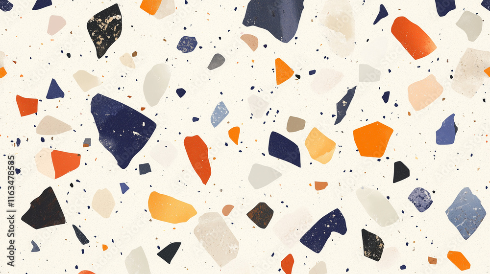 Terrazzo Texture: A vibrant and modern terrazzo pattern featuring an ...
