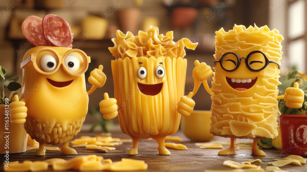 Cartoon italian pasta characters, vector food personages of Italy ...