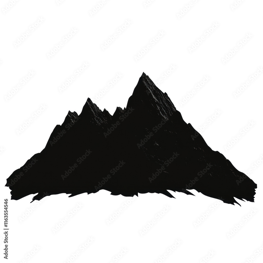 Jagged Mountain Peaks Silhouette, striking outline of rugged terrain ...