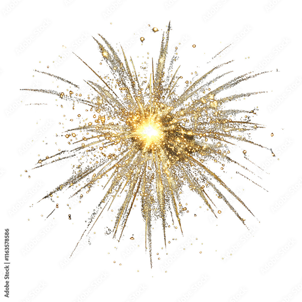 Dynamic explosion clipart sparkling golden burst in transparent ...