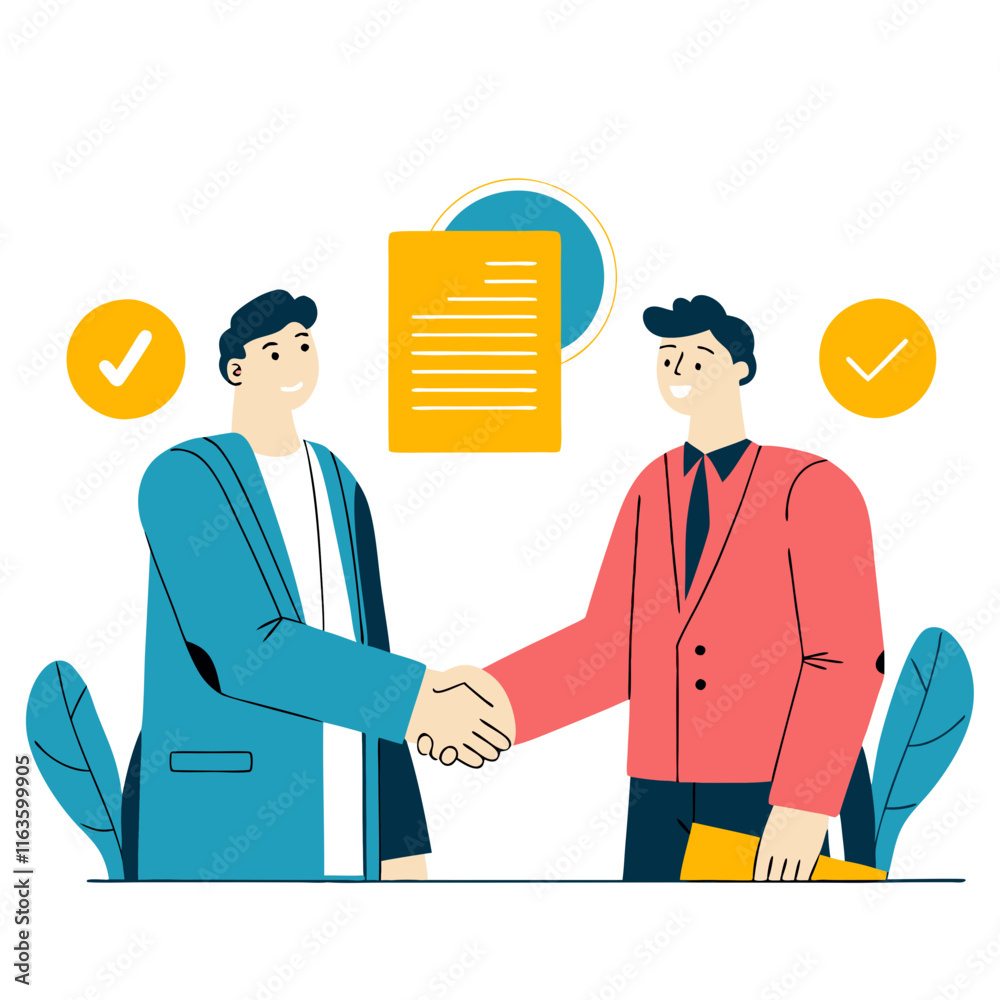 Ai-generated business partnership agreement two professionals signing ...