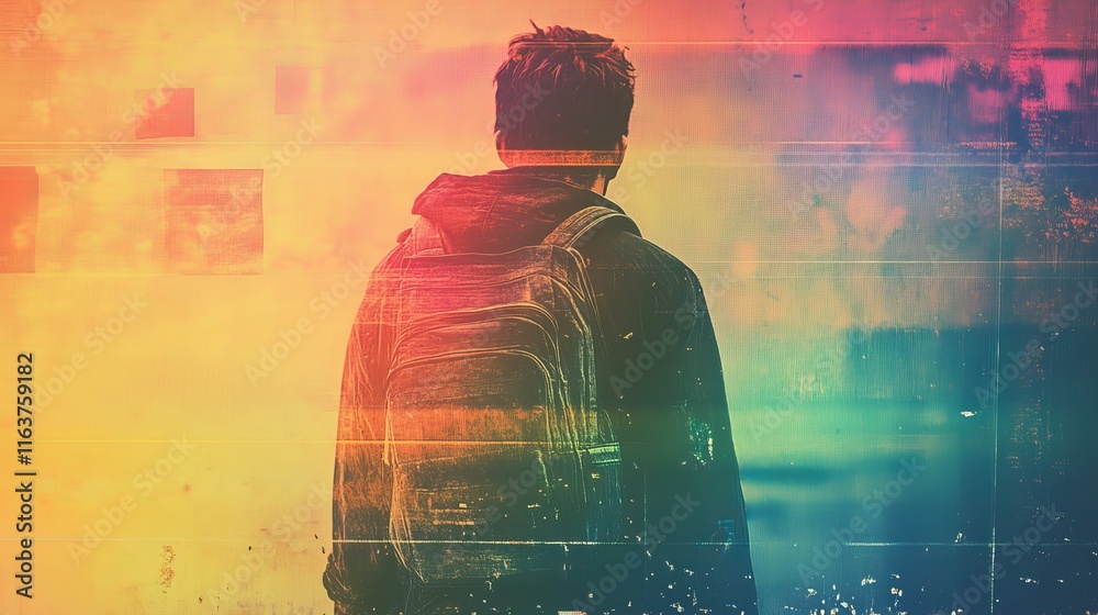 Retro flare photo overlay with hologram and dust texture. Old film ...