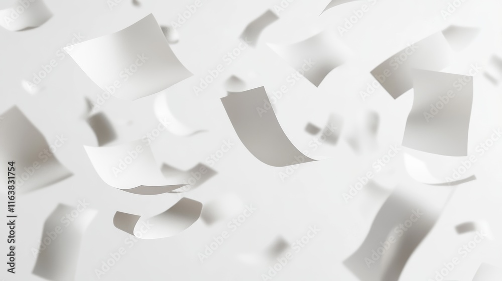 Flying paper sheet in different angles of view. Realistic 3d vector ...