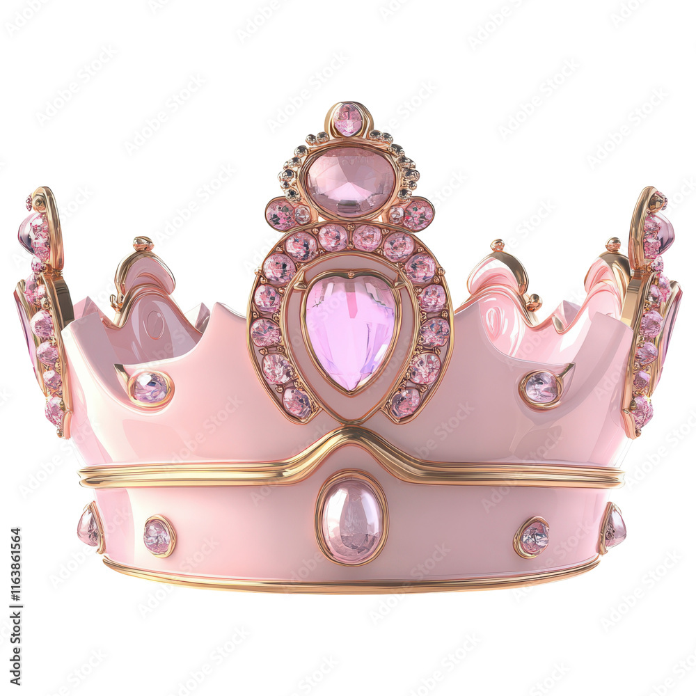 Pink Princess Crown Clipart for Celebrations and Parties on Transparent ...