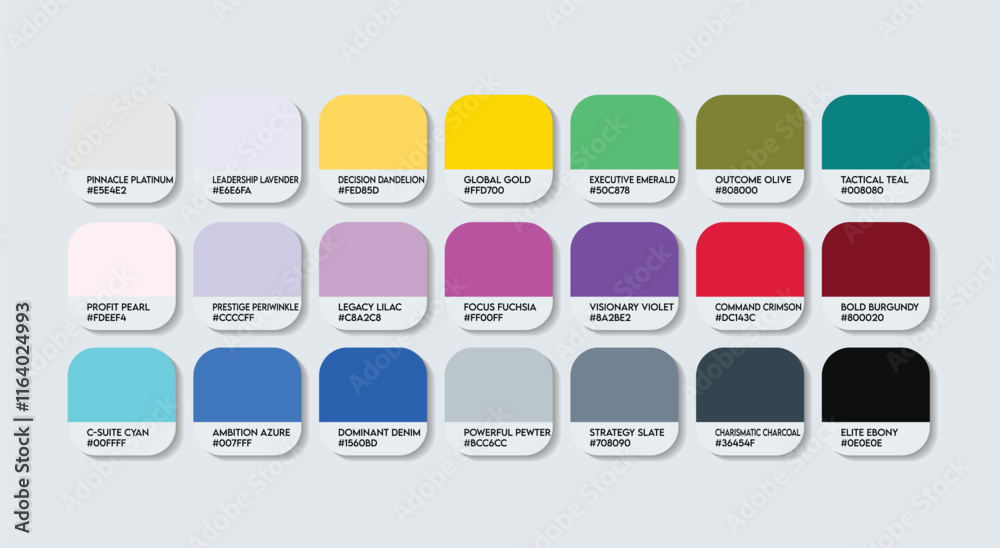 Chief Executive Officer (CEO) Color Guide Palette with Color Names ...