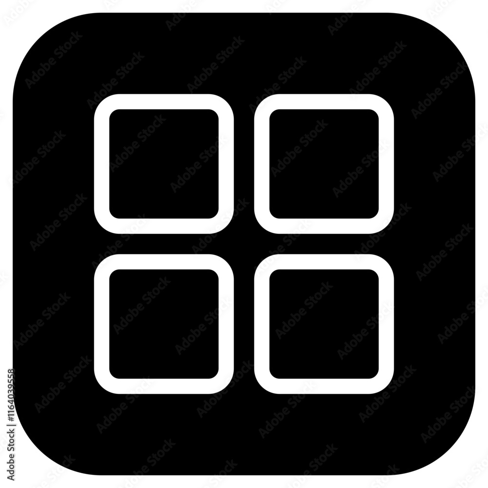 Editable vector square grid icon. Part of a big icon set family ...