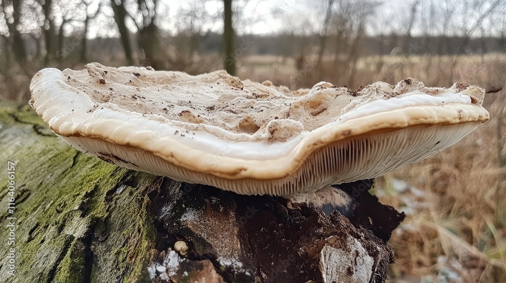 Willow Bracket Fungus on Decaying Wood in Natural Habitat Showcasing ...