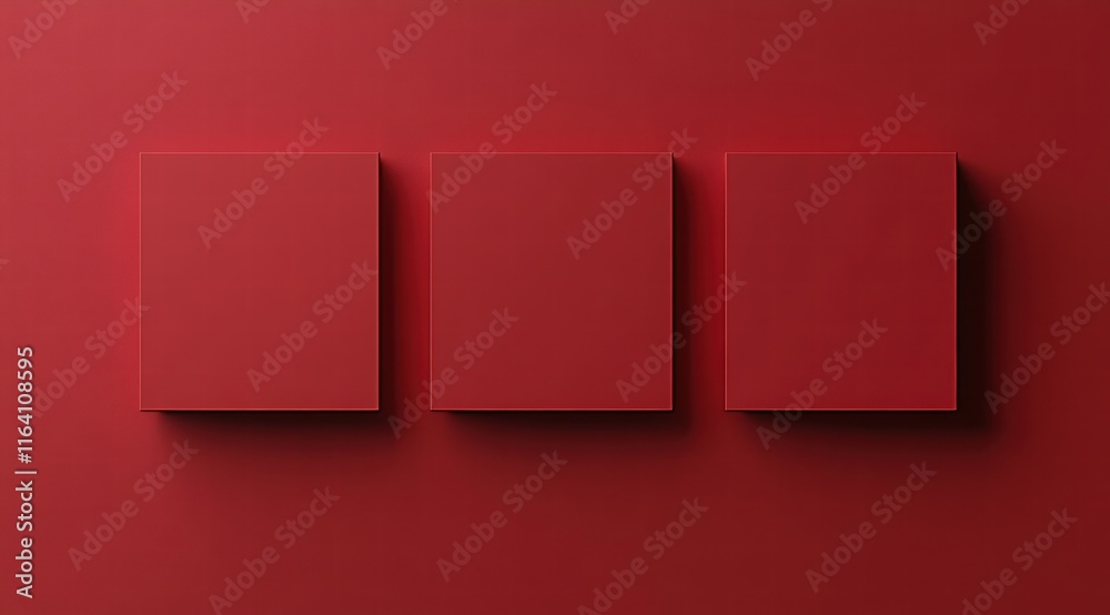 Modern red paper background with simple shapes, high resolution, no ...