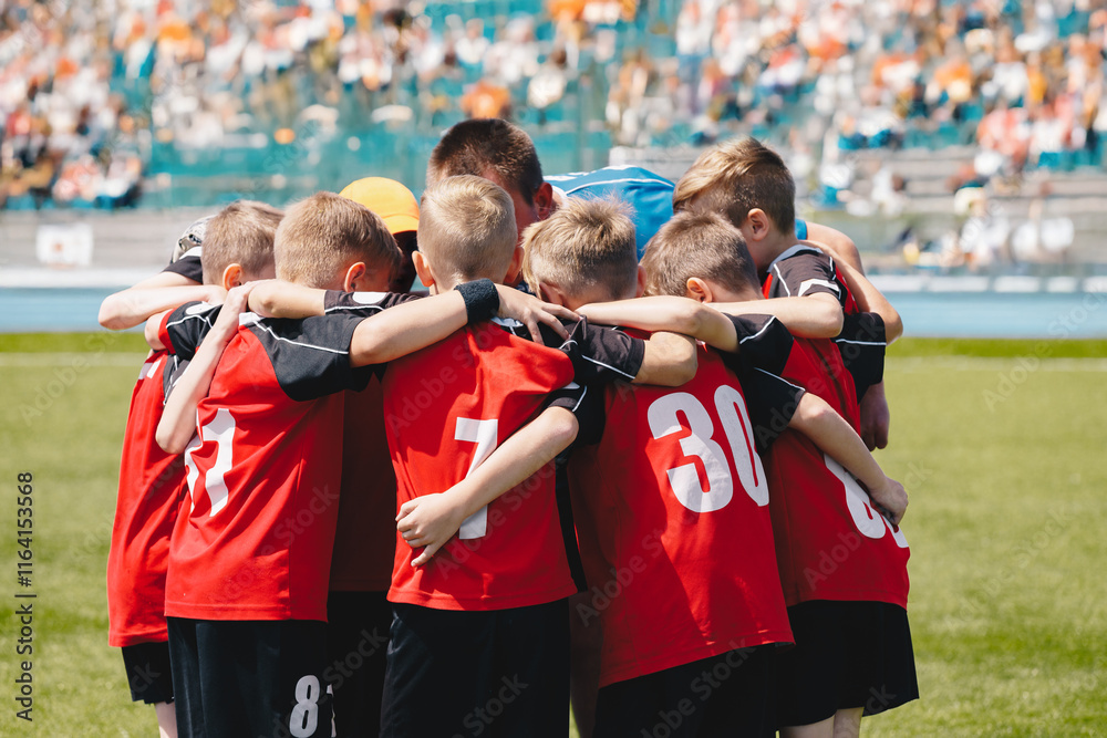 Teenage boys in a sports team. Sports team friendship. Group of sports ...