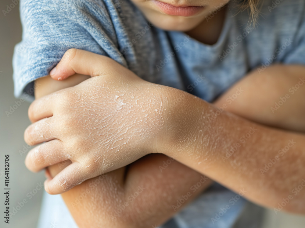 Child with Skin Rash and Itching Symptoms, Signs of Skin Irritation ...