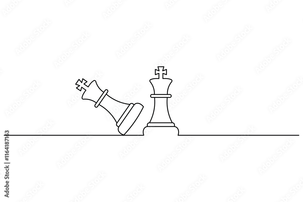 Knight chess one line drawing and Knight chess continuous isolated ...