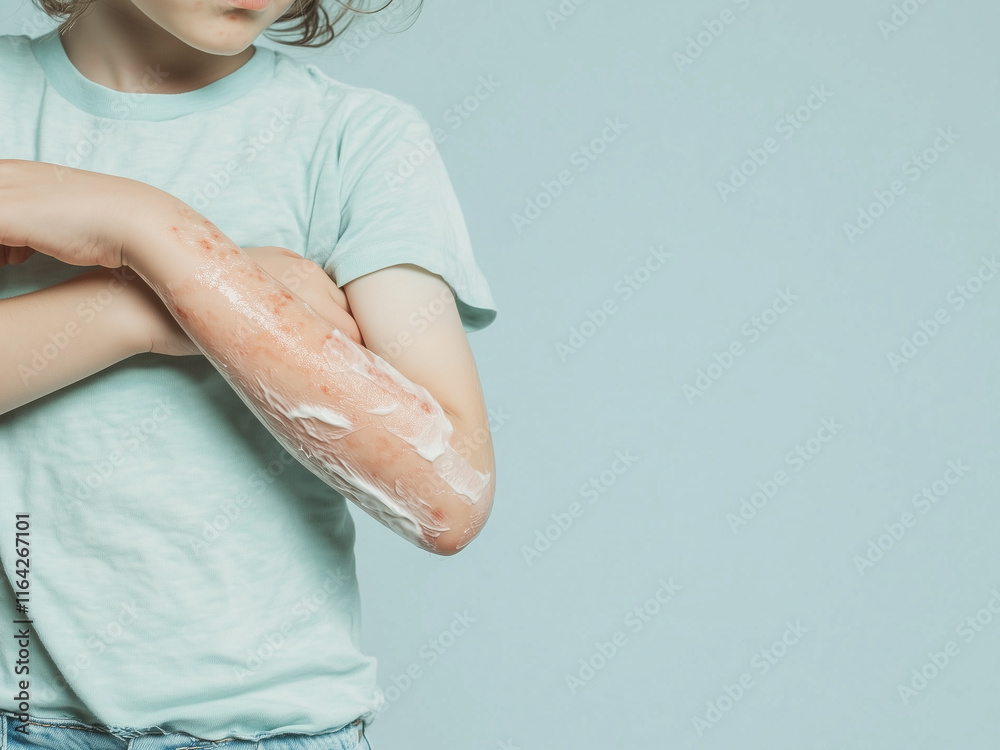 Foto de Stock Child with Skin Rash and Itching Symptoms, Signs of Skin ...