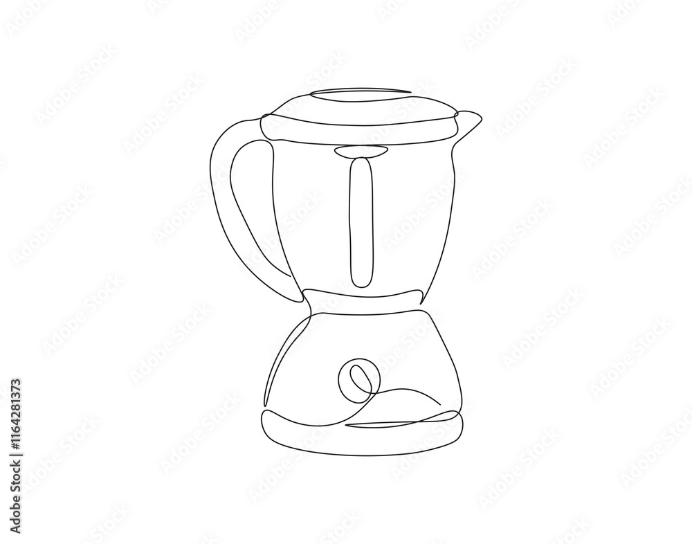 Continuous one line drawing of electric blender. One line drawing ...