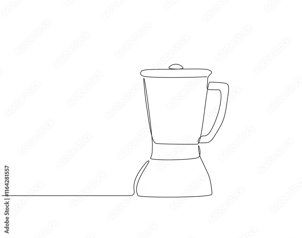 Continuous one line drawing of electric blender. One line drawing ...
