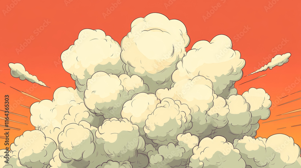 Stock-Illustration „Magic smoke explode process animation sprite sheet. Cartoon clouds, steam ...