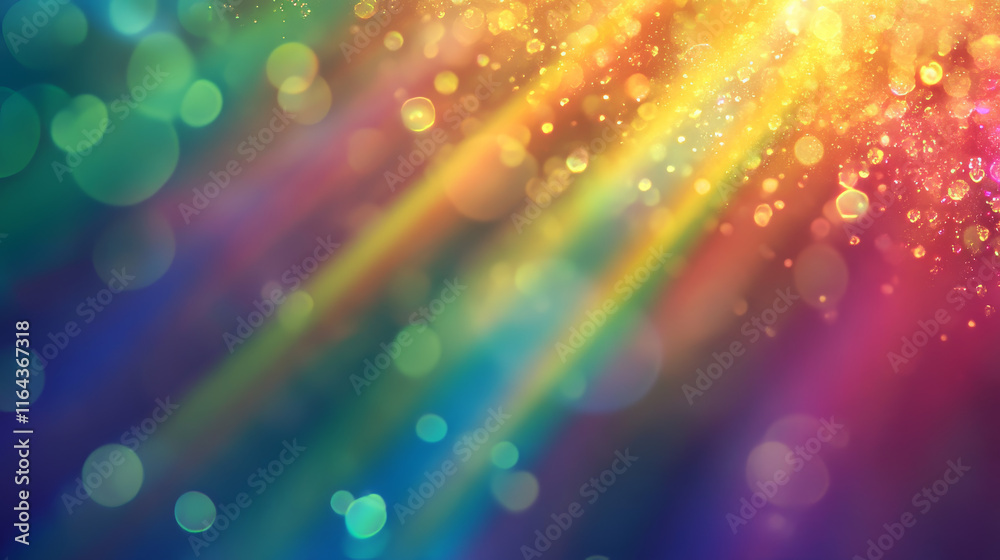 Realistic rainbow light prism effect on transparent background. Vector ...