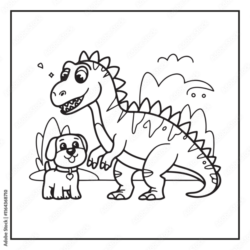 Cute Dinosaur Coloring Pages for Kids. Dinosaur designs For Kids ...