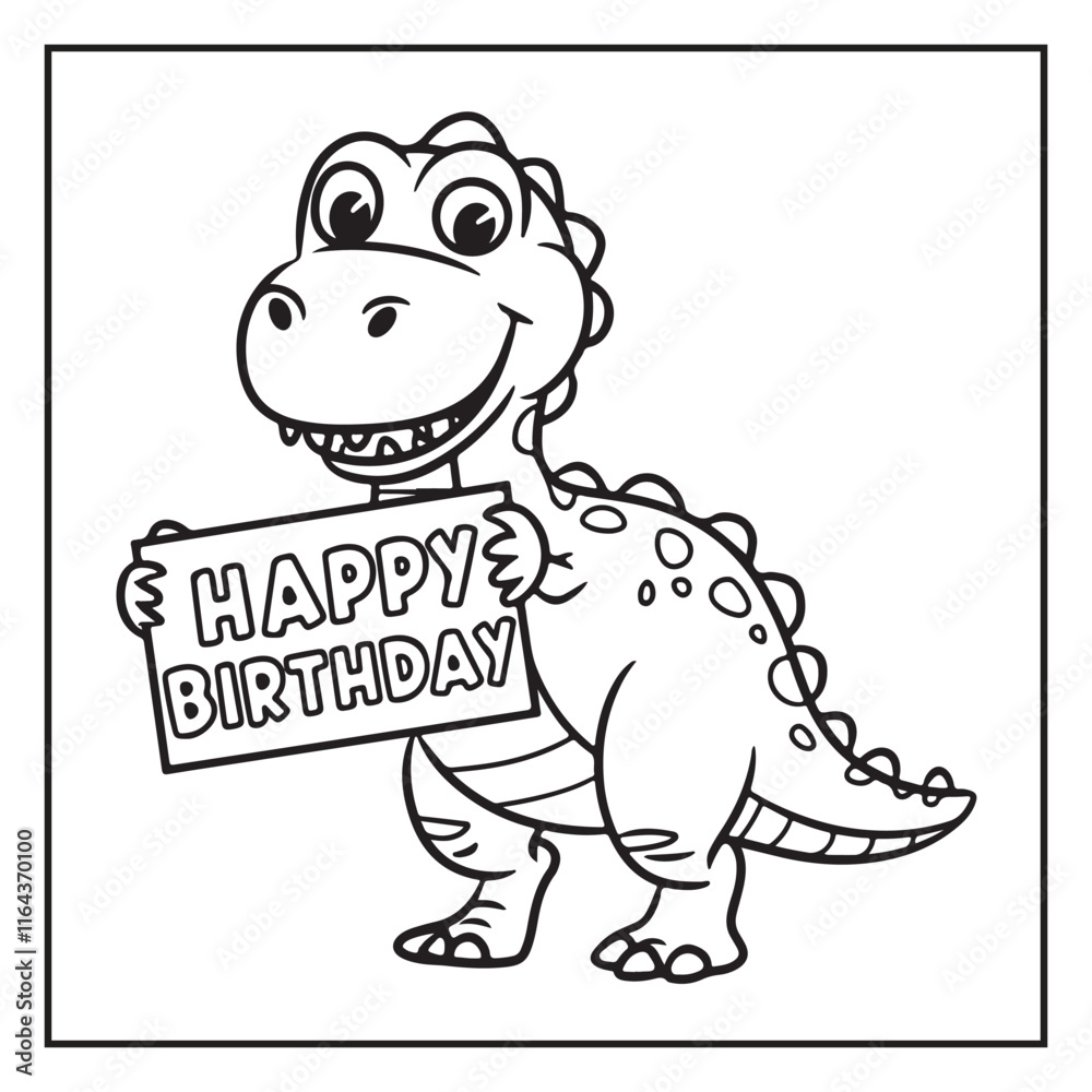 Cute Dinosaur Coloring Pages for Kids. Dinosaur designs For Kids ...