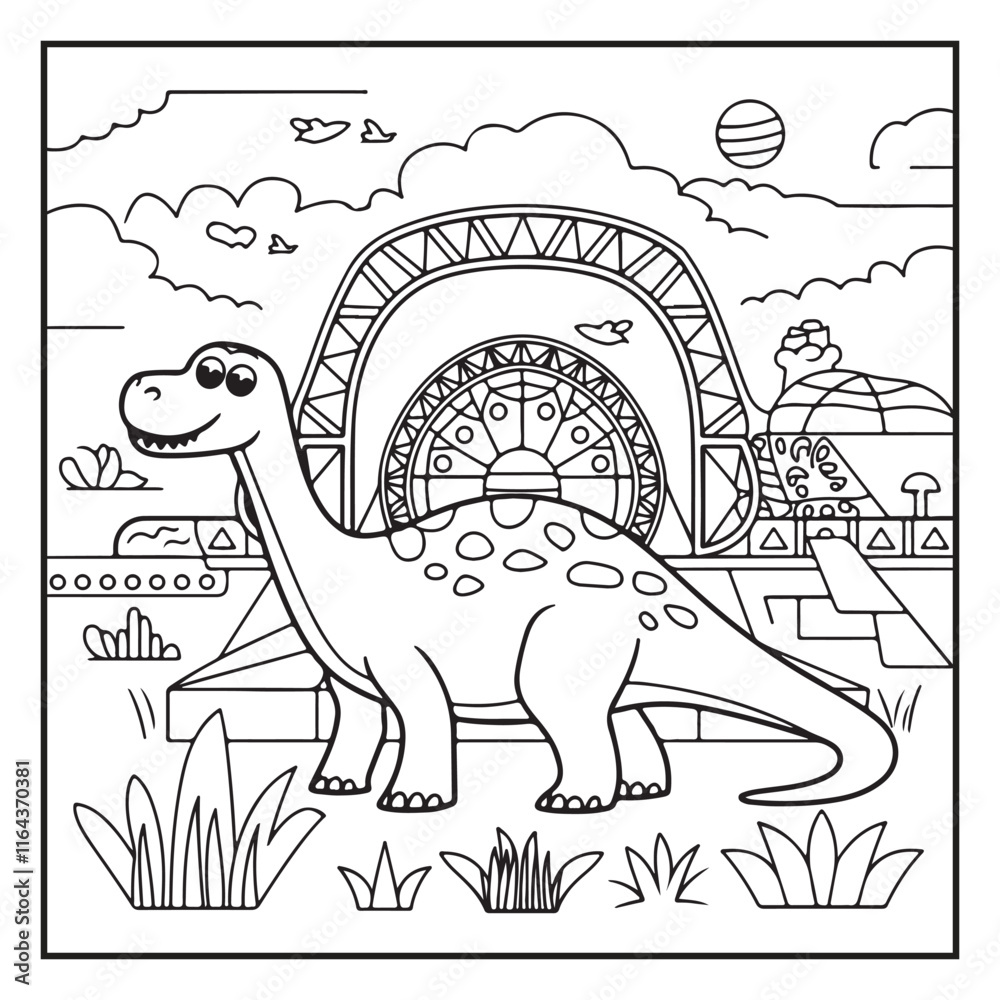 Cute Dinosaur Coloring Pages for Kids. Dinosaur designs For Kids ...
